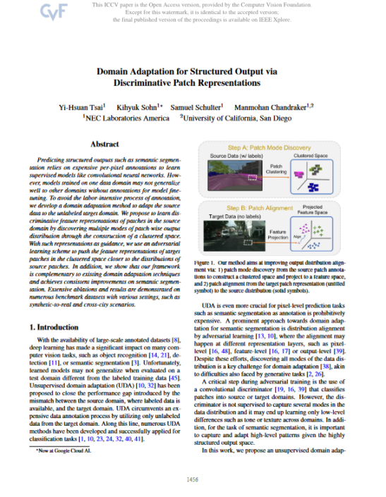 Domain Adaptation For Structured Output Via Discriminative Patch Representations Nec Labs