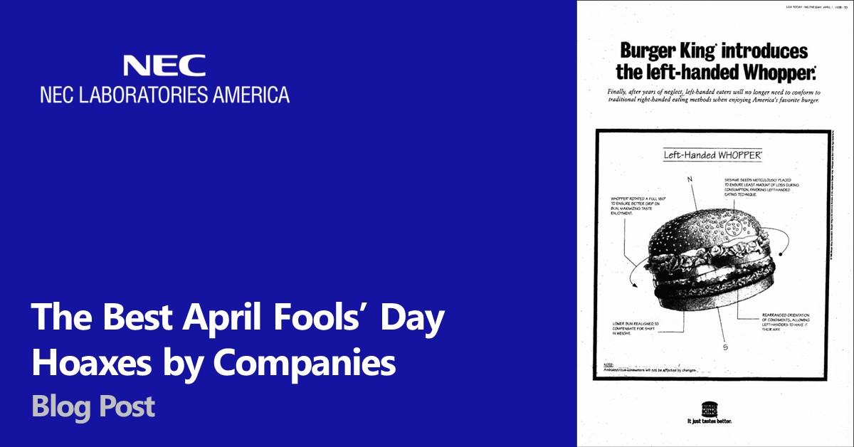 The Best April Fools’ Day Hoaxes by Companies | NEC Labs America